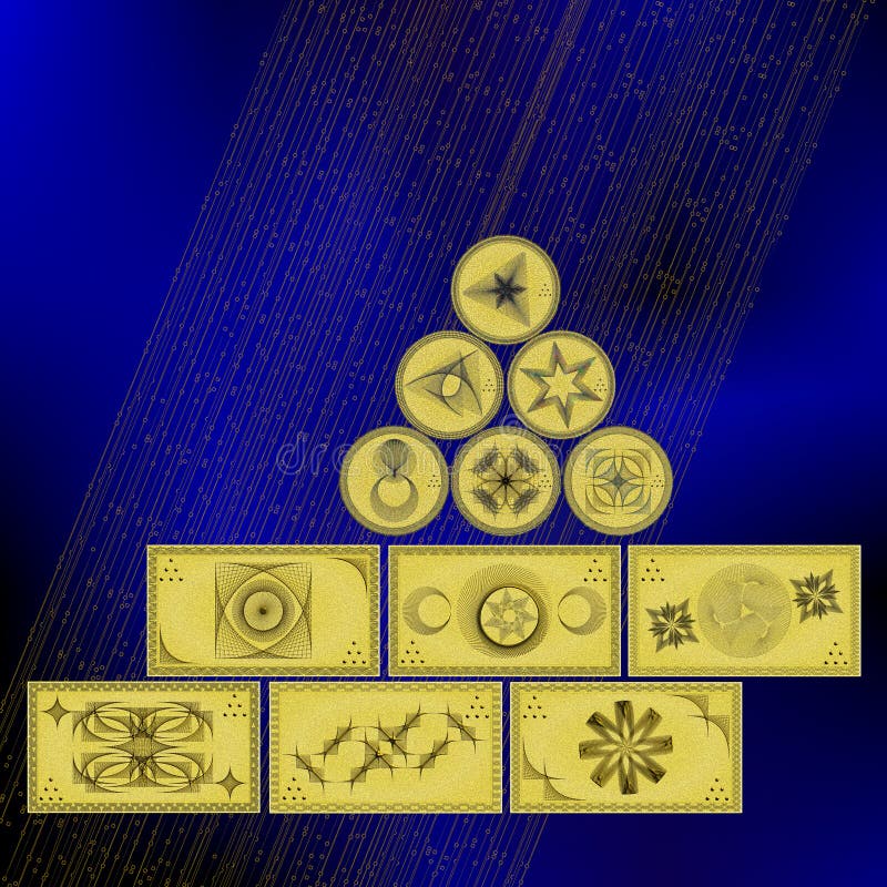 Stacks and Stacks of Cryptocurrency Stock Illustration - Illustration ...