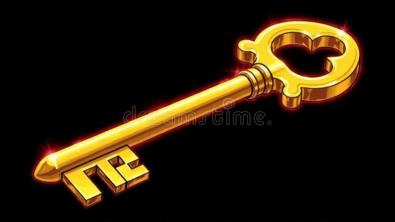 Illustration of Golden Key on Black Background Stock Illustration ...