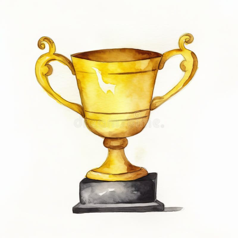 An Illustration of a Golden Trophy Cup Generative AI Stock Illustration ...
