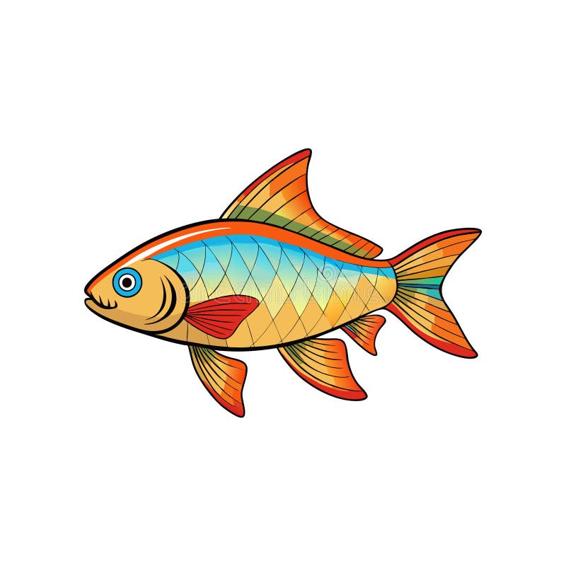Illustration of Goldie River Rainbowfish in Lively Colors Stock Photo ...