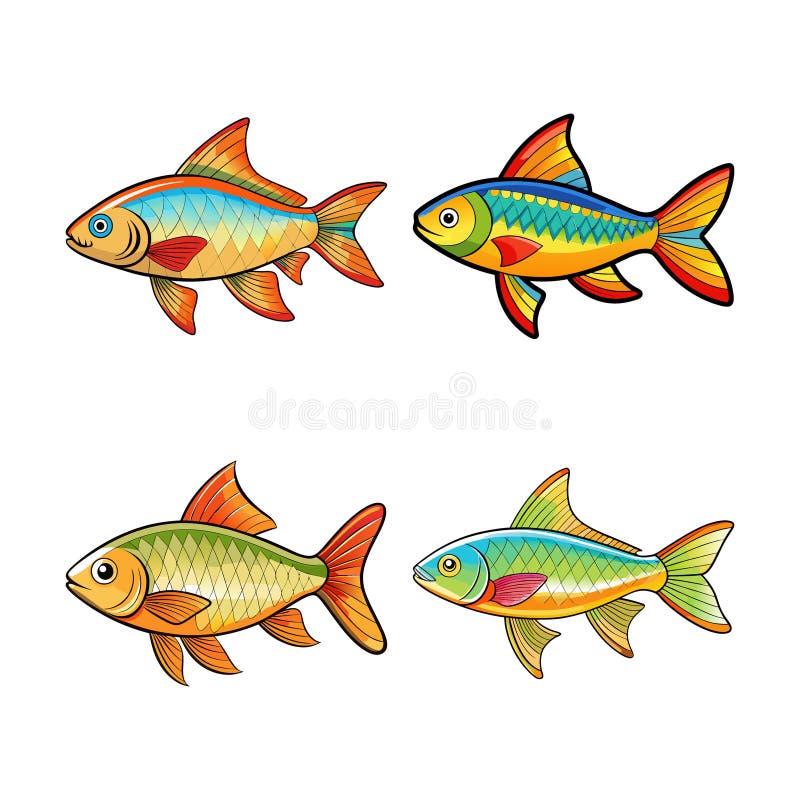 Illustration of Goldie River Rainbowfish in Lively Colors Stock Vector ...