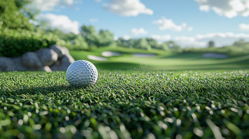 Illustration of a Golf Ball Being Teed Off with a Driver in Motion ...