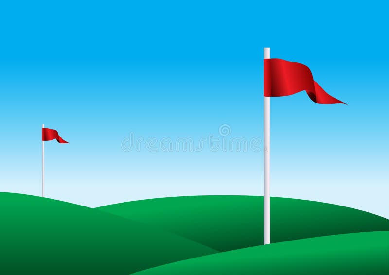 Illustration of a Golf Flags Stock Illustration - Illustration of ...
