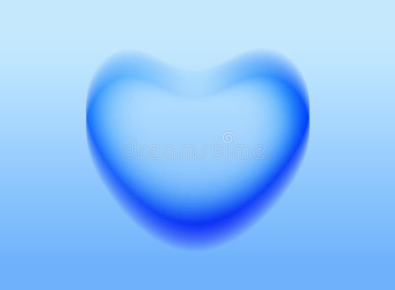 Gradient Blue 3D Heart on Gradient Color Backdrop Stock Illustration ...