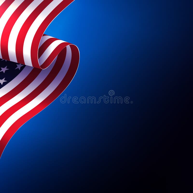 Illustration with Gradient Blue, USA Flag Silhouette Element Stock ...