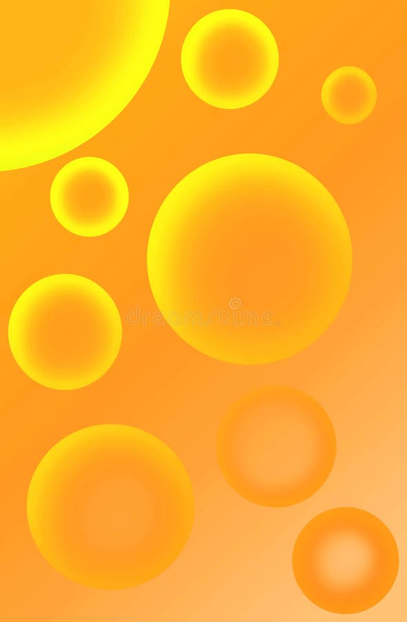Gradient Orange and Yellow Colored 3D Various Sized Spheres, Background ...