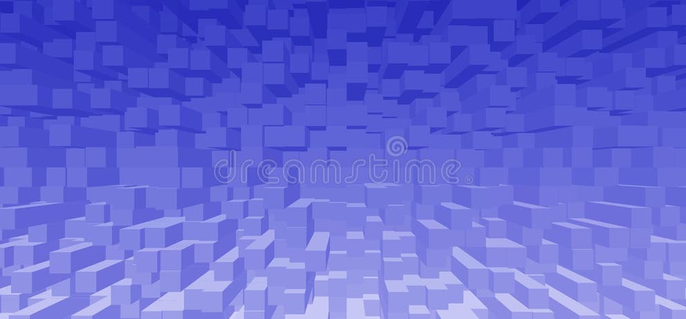 Illustration of Gradient Ultramarine Blue 3D Cubes for Abstract ...