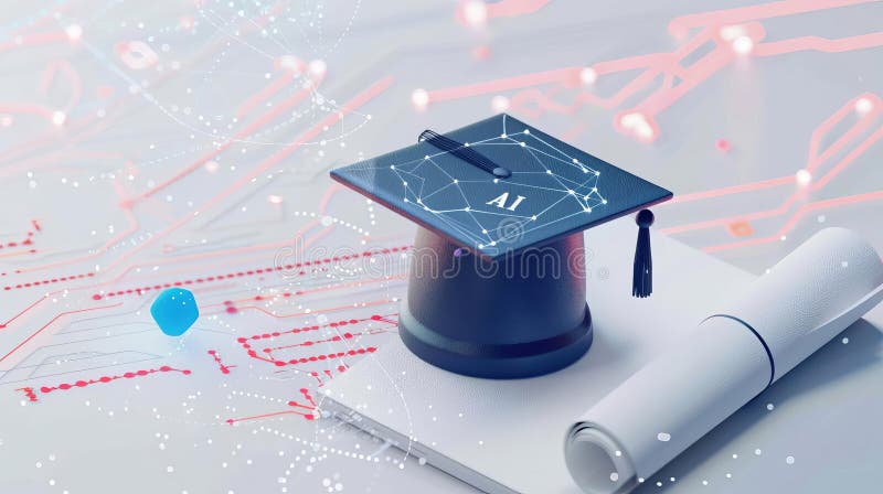 Graduation Hat Placed on a Spinning Earth Globe Highlighting Global ...