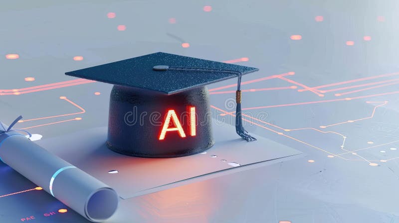 Graduation Hat Placed on a Spinning Earth Globe Highlighting Global ...