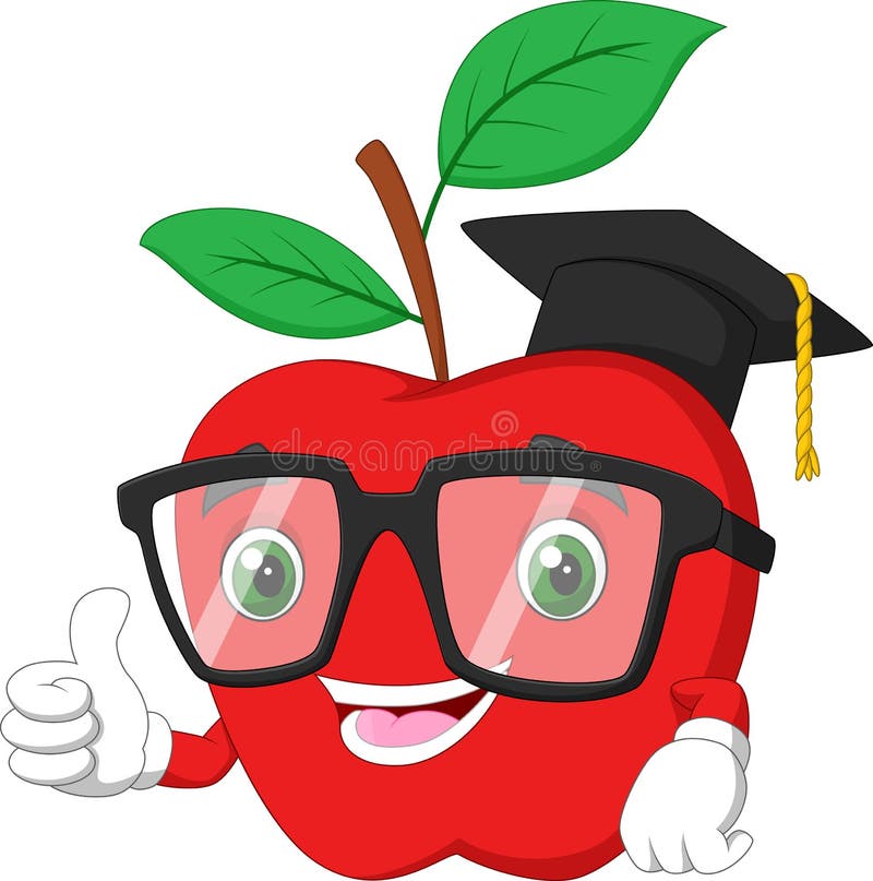 Graduation Cap and Big Apple with Human Concepts Stock Vector ...