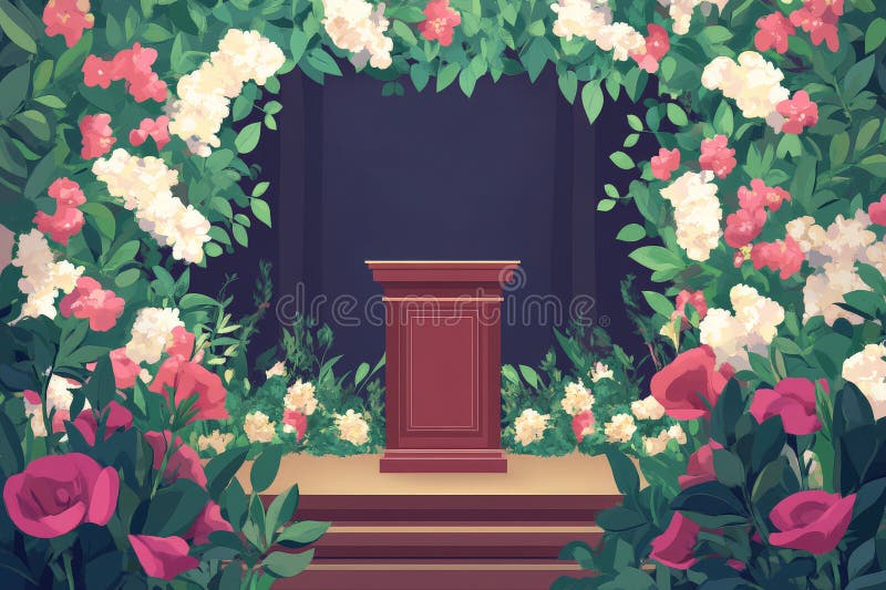 Elegant Graduation Stage Art Stock Illustration - Illustration of decor ...