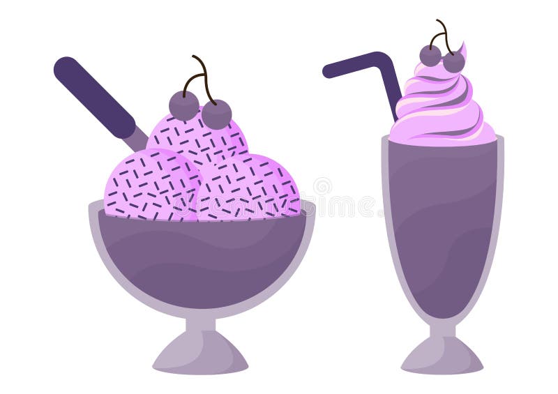 Illustration of Grape Ice Cream 2 Stock Vector - Illustration of ...