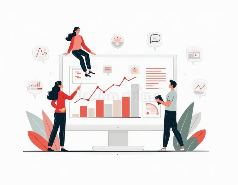 Collaborative Data Analytics AI-Generated Illustration Stock ...