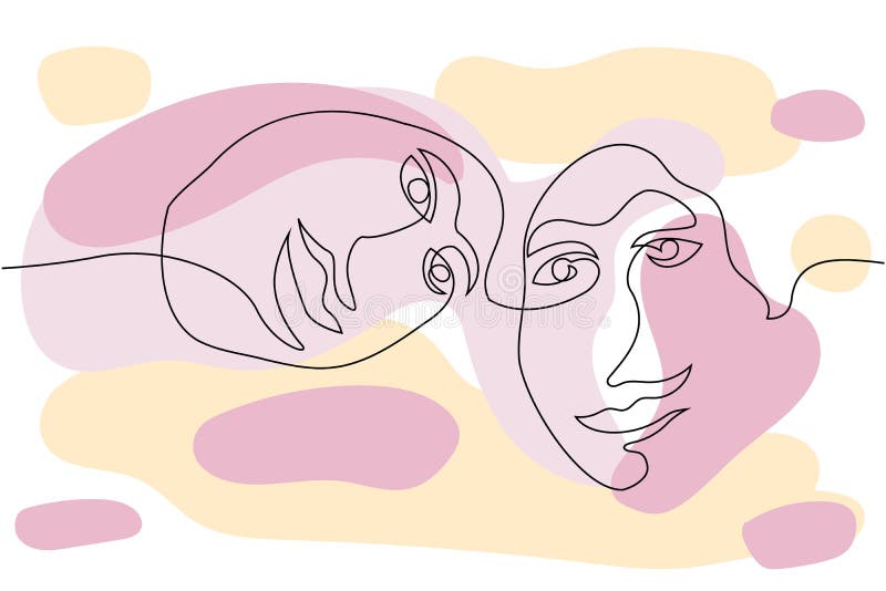 Illustration Graphic of Abstract Art One Line Continuous Vector Two ...