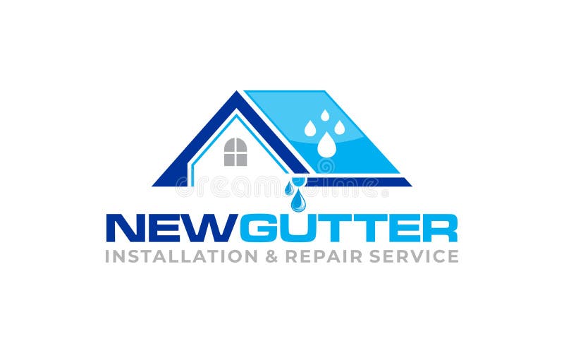 Rain Gutter and House Roof Logo Template. Roof Downspout Vector Design ...
