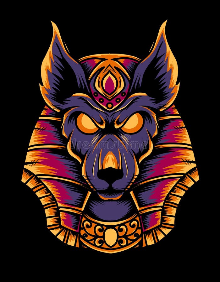 Illustration Vector Isolated Anubis Head Stock Vector - Illustration of ...