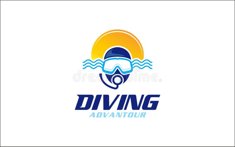 Illustration Graphic Vector of Scuba Diving Logo Design Template Stock ...
