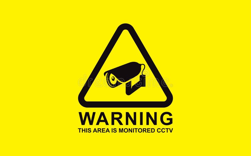 Illustration Graphic Vector of Warning Sticker for CCTV Camera Design ...