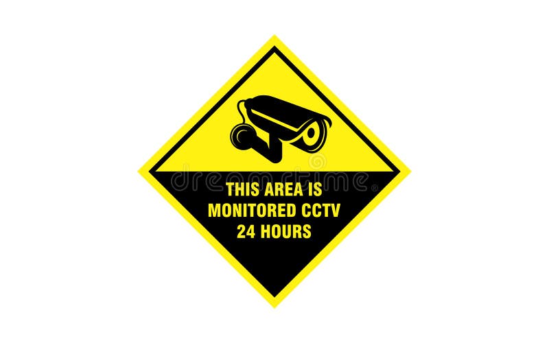 Illustration Graphic Vector of Warning Sticker for CCTV Camera Design ...
