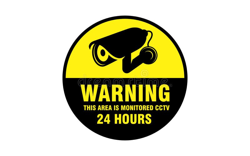 Illustration Graphic Vector of Warning Sticker for CCTV Camera Design ...