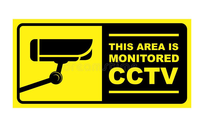 Illustration Graphic Vector of Warning Sticker for CCTV Camera Design ...