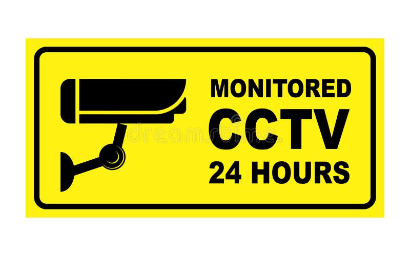 Illustration Graphic Vector of Warning Sticker for CCTV Camera Design ...