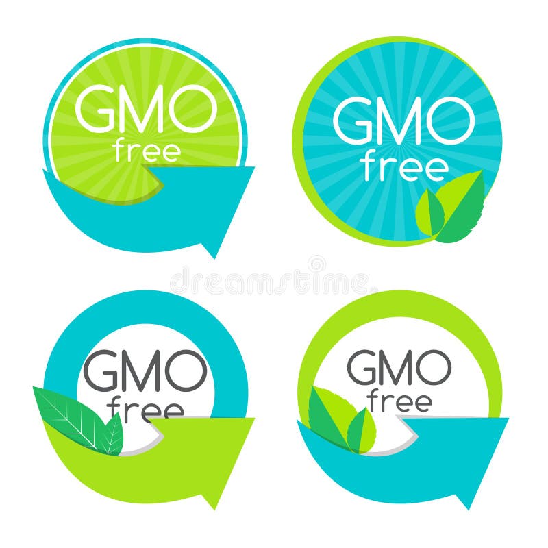 OGM Gratuit Et Illustration Naturelle De Vecteur D'ensemble De Label ...