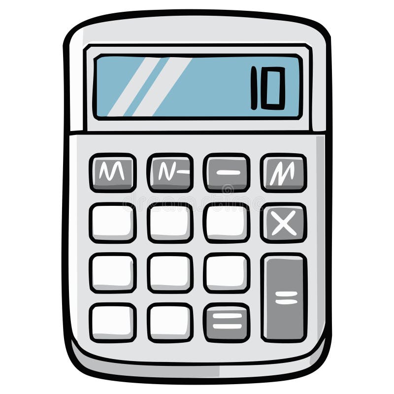 Illustration of Gray Calculator Showing Number Ten on Display Screen ...