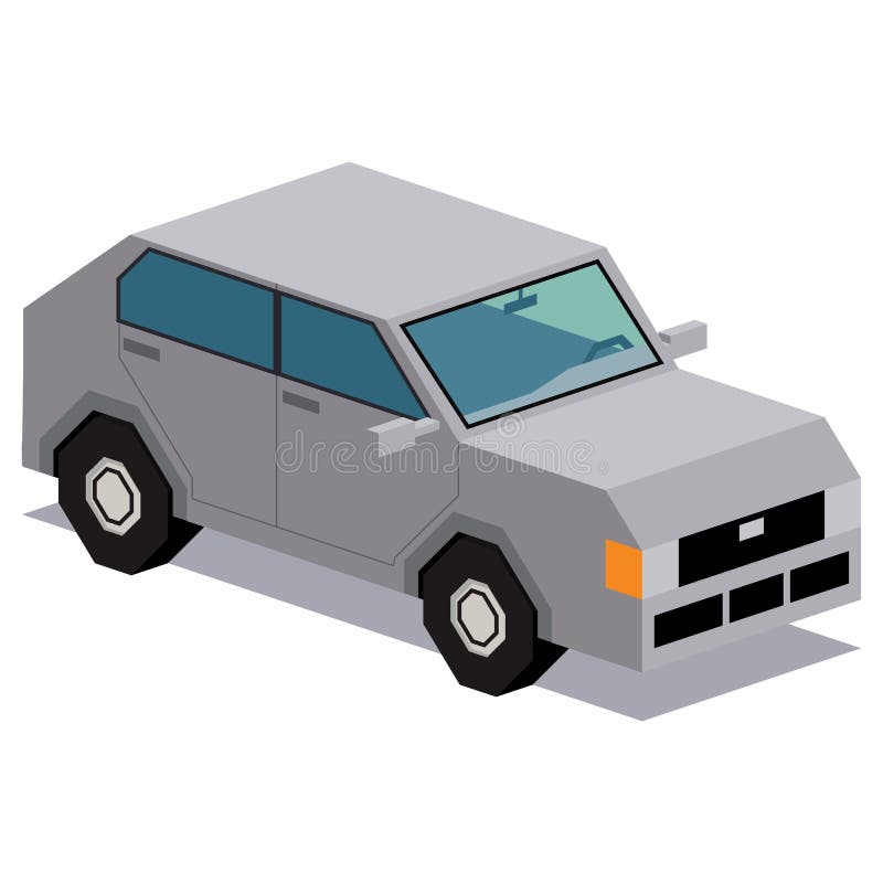 Illustration of Gray Car Isolated on White Background Stock ...