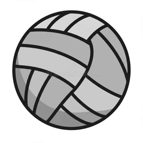 Illustration of a Gray Volleyball with a Stylized Pattern. the Ball ...