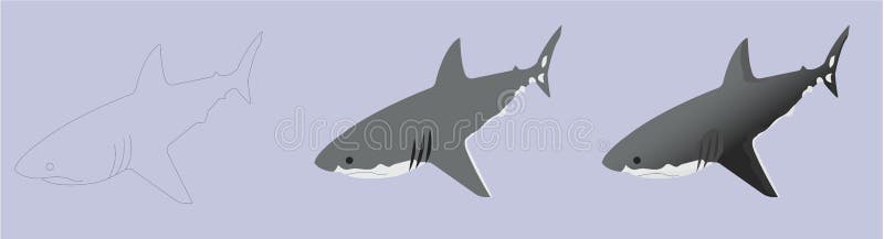 An Illustration of a Great Shark. Set of Icons in Isometric. Stock ...