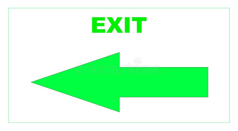 Illustration of a Green Arrow and the Word Exit Isolated on a White ...