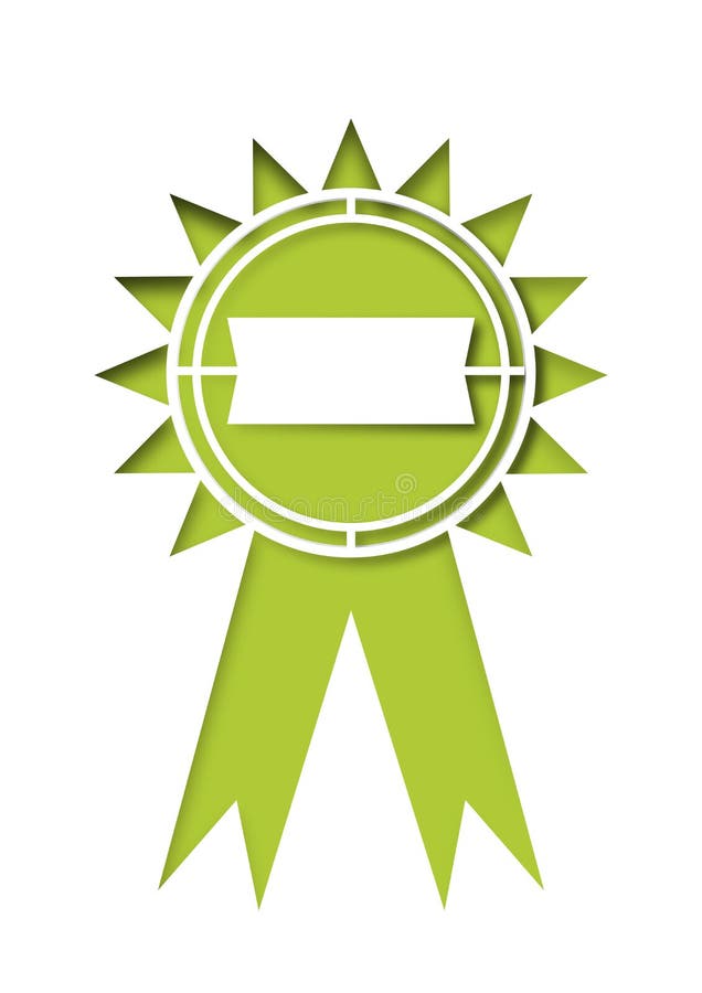 Green Award Ribbon Isolated Stock Illustration - Illustration of green ...
