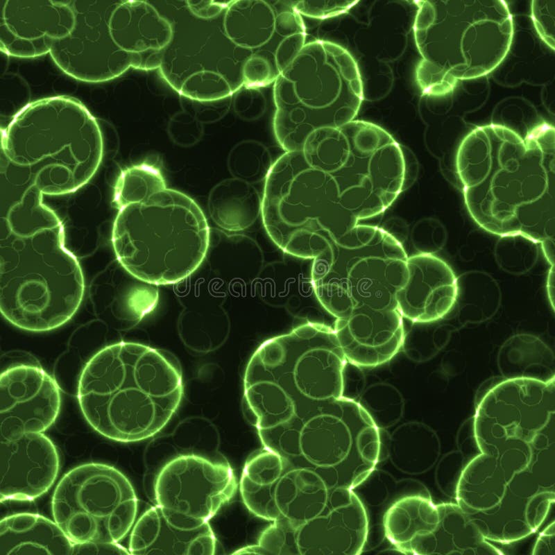 Bacterial Cells Green Glowing Stock Illustration - Illustration of ...