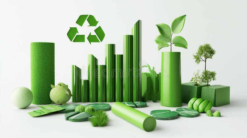 An Illustration of Green Bars and Plants Representing Growth and ...