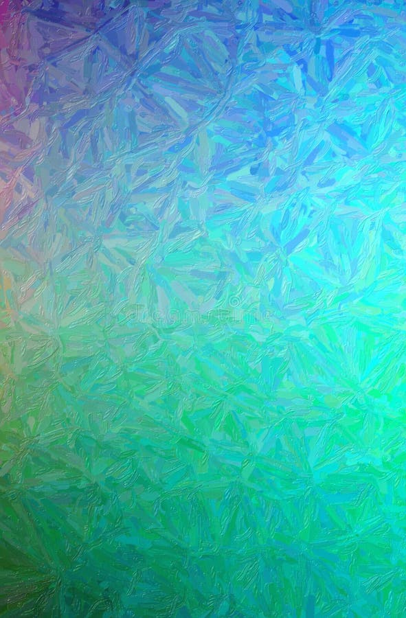 Illustration of Green and Blue Large Color Variation Impasto Vertical ...