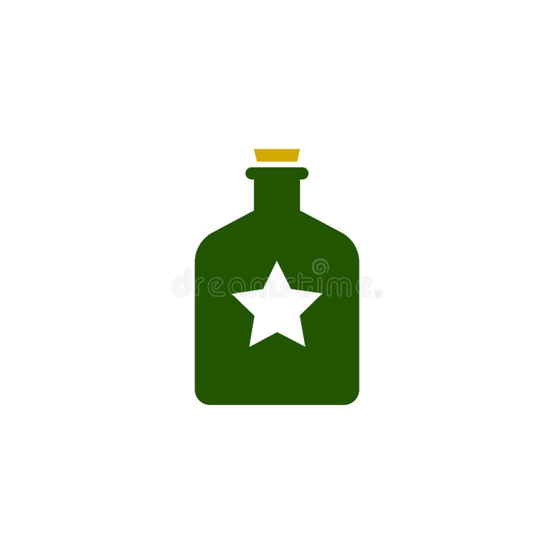 Illustration of a Green Bottle with a Star Symbol Inside Stock Vector ...