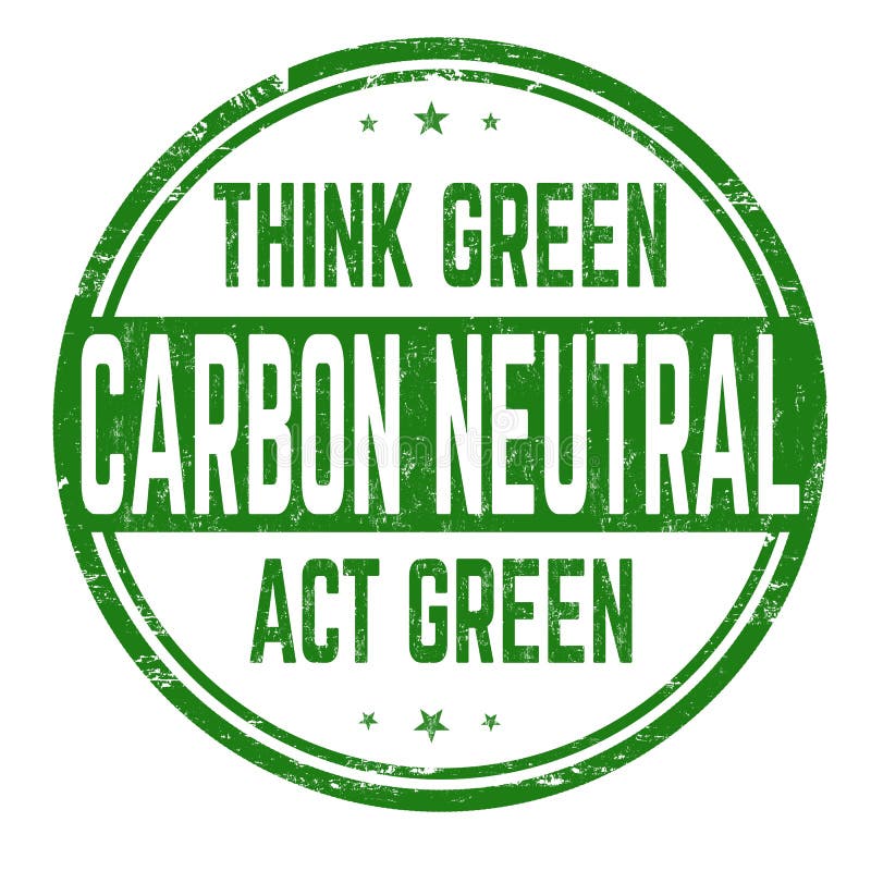 Illustration of a Green Carbon Neutral Sign with Think Green, Act Green ...