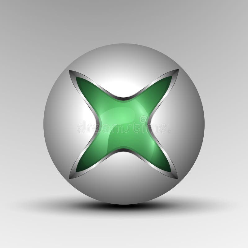 Illustration of Green Colorful Sphere As Emblem Stock Vector ...