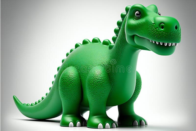 Green Dinosaur Plastic Toy Model, Abstract Background, 3d Illustration ...