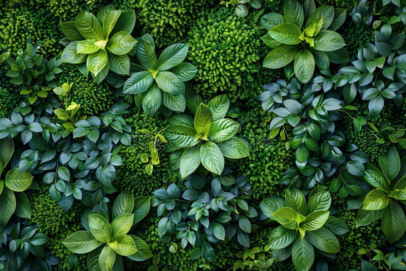 Illustration of Green Grass Wall Background Texture. Top View of Hedges ...
