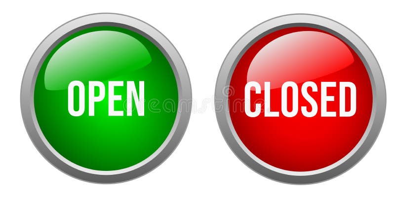 Open Closed Buttons with Glossy Style Stock Vector - Illustration of ...