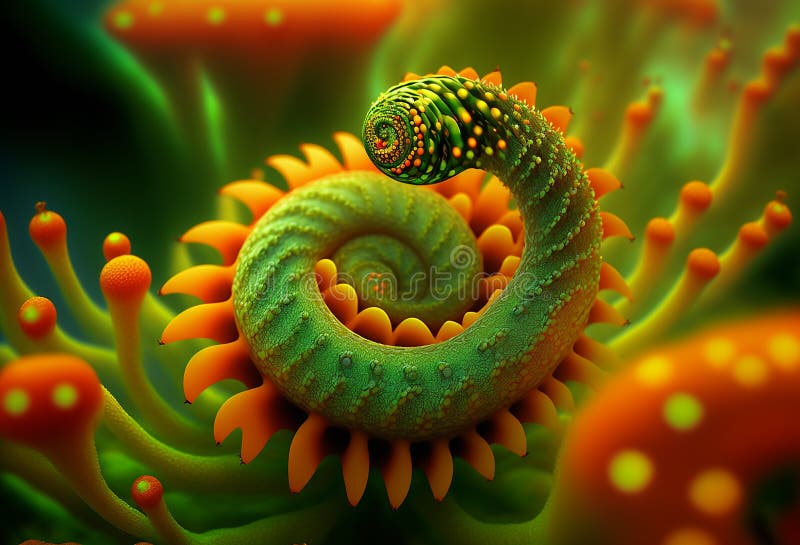 A Surreal Alien Worm, Created by Generative Ai Stock Illustration ...