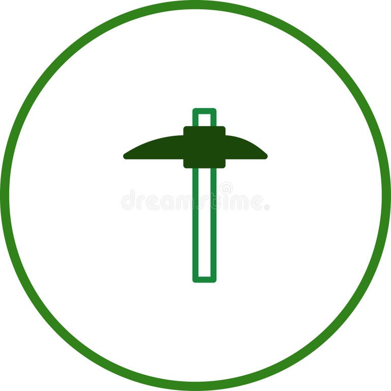 Illustration of a Green Pickaxe Tool Symbolizing Mining and ...