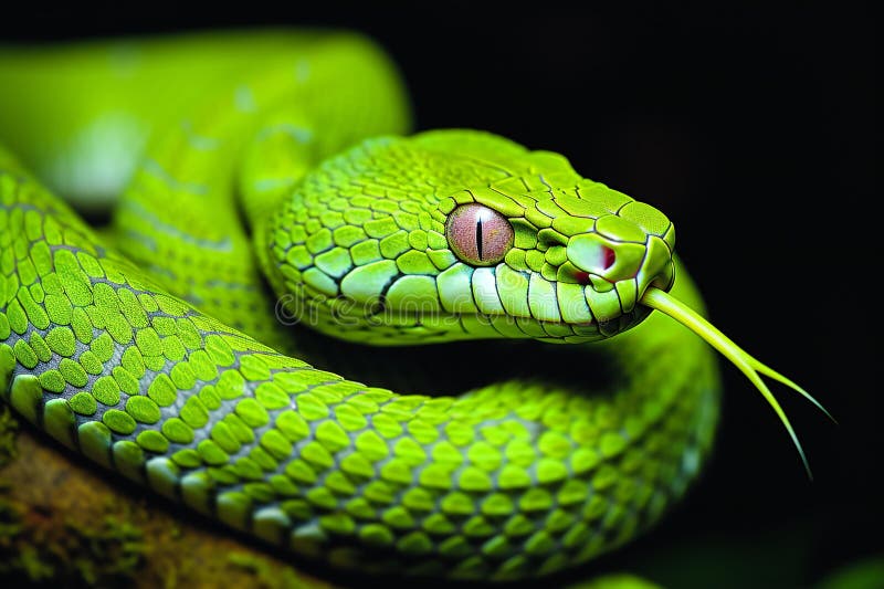 Green Pit Viper (Trimeresurus Reticulatus) Stock Illustration ...