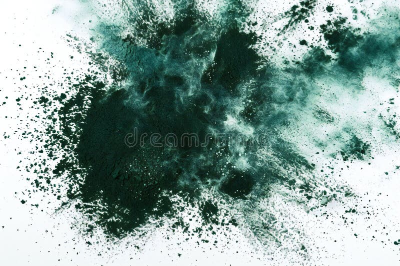 Green Powder Explosion on White Background, Colored Cloud, Colorful ...