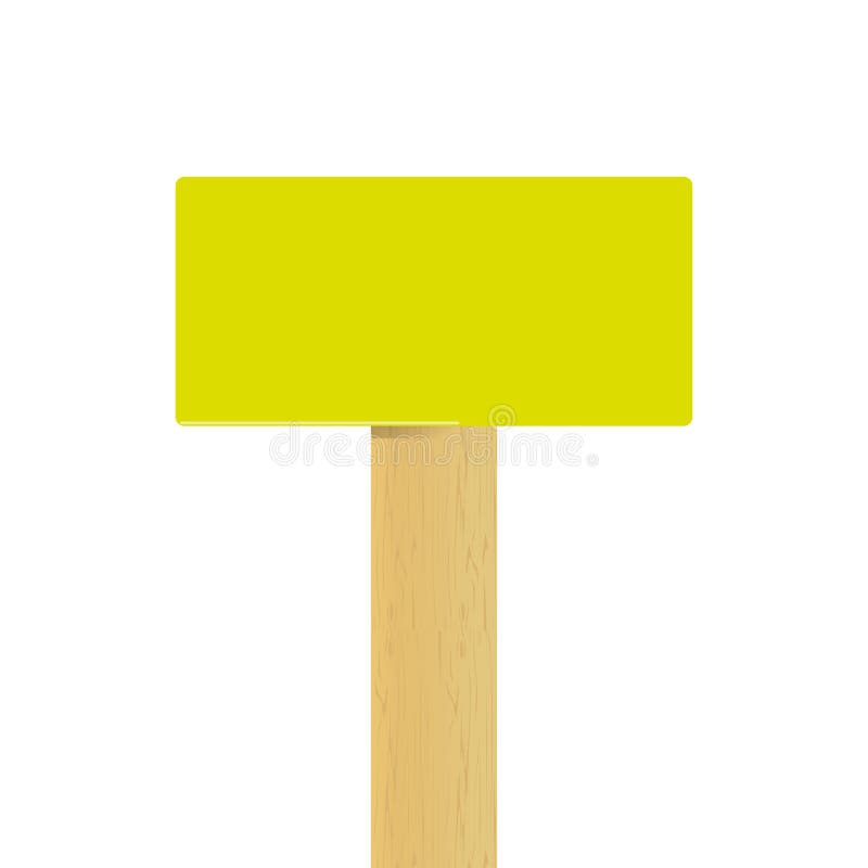 Illustration of a Green Rectangle on a Wooden Base, Isolated on a White ...