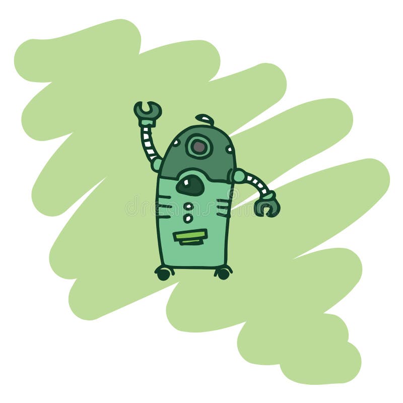 Illustration of Green Robot T-Shirt Design Stock Vector - Illustration ...