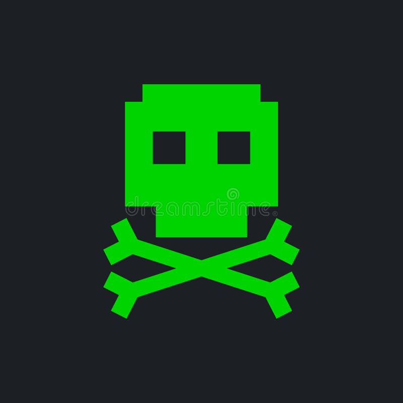 Illustration of Green Skull. Hacker Theme Vector Illustration Stock ...
