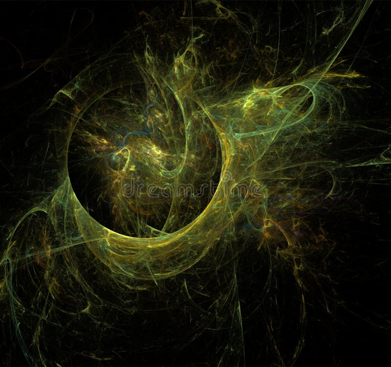 Illustration of a Green Space Planet Star System, Color Graphics Stock ...